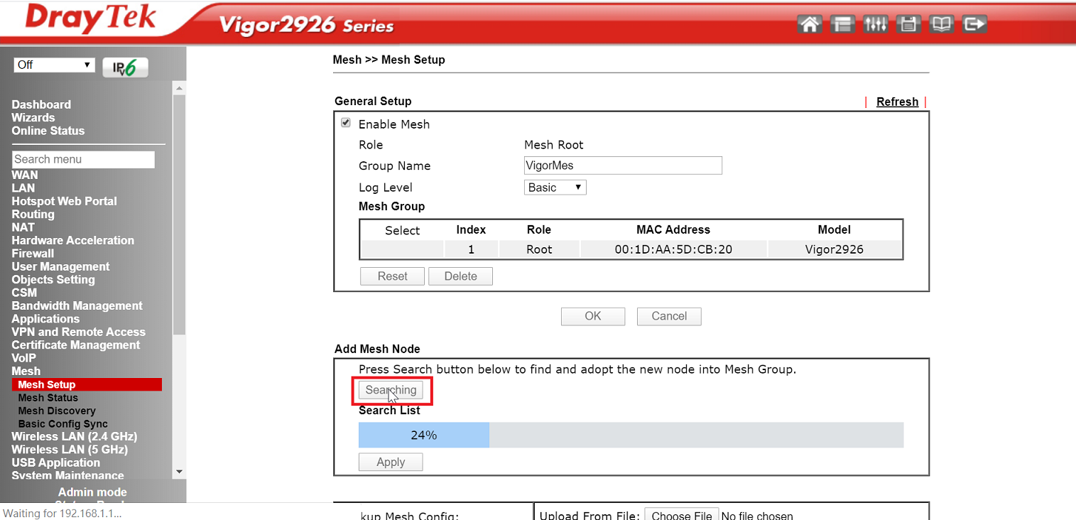 Vigor Wireless Router As A Mesh Root Dray Tek Networking